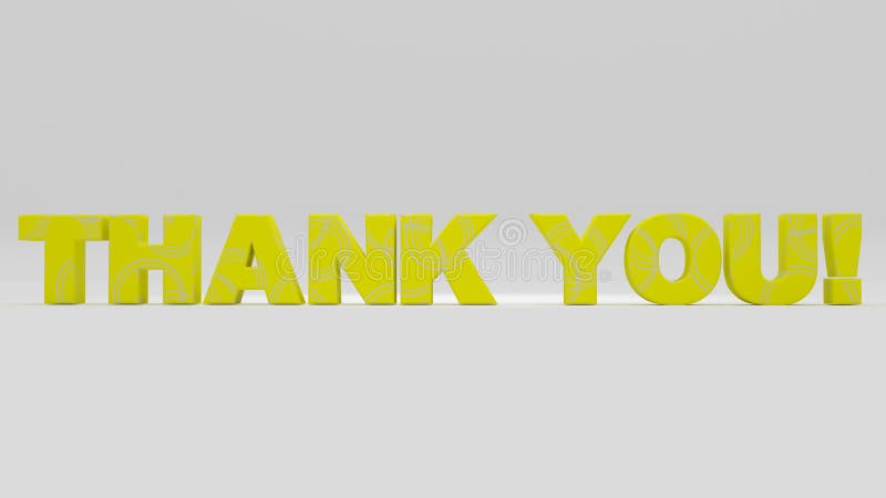 Thank You Sign 3d Rendering Stock Illustration - Illustration of yellow ...