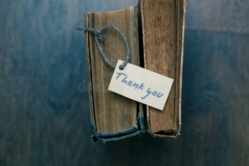 Thank You Sign on Old Book - Vintage Style Stock Photo - Image of ...