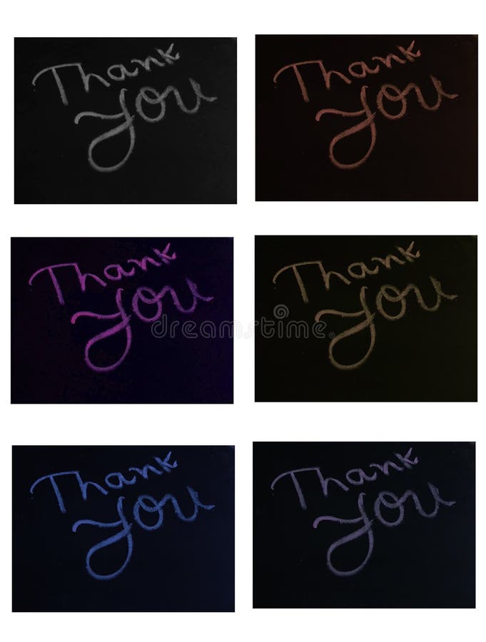 Thank You Spell in Black Board Stock Photo - Illustration of script ...