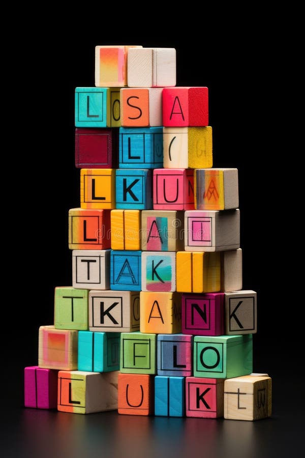 Thank You Spelled with Colorful Alphabet Blocks Stock Illustration ...