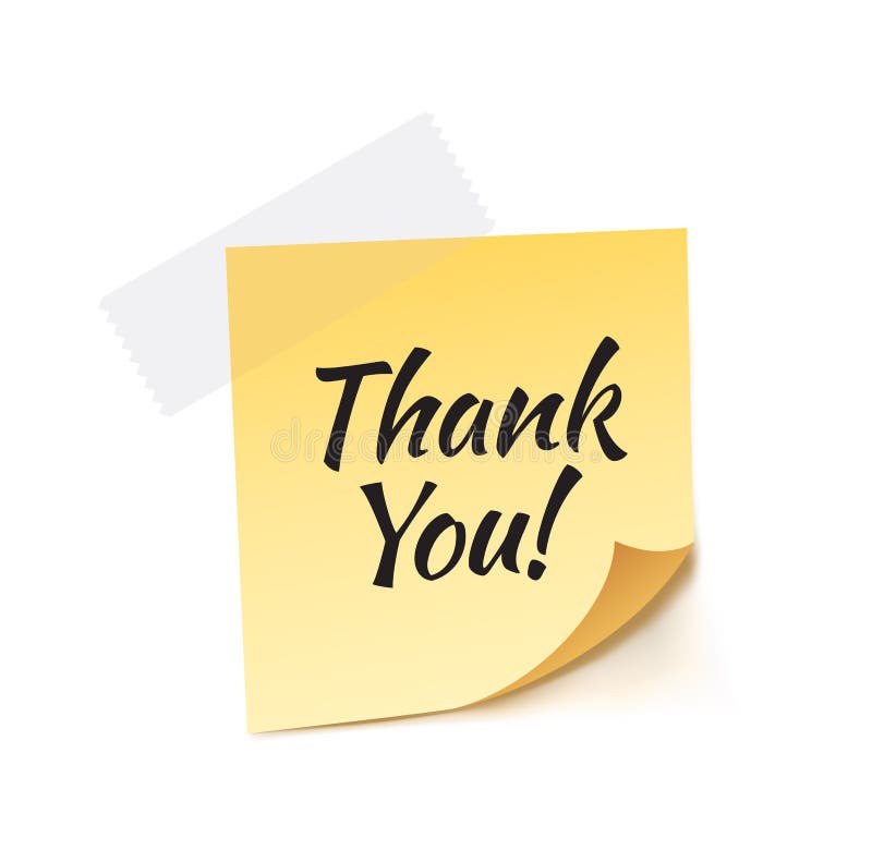 Thank You Stick Note Vector Illustration Stock Vector - Illustration of ...