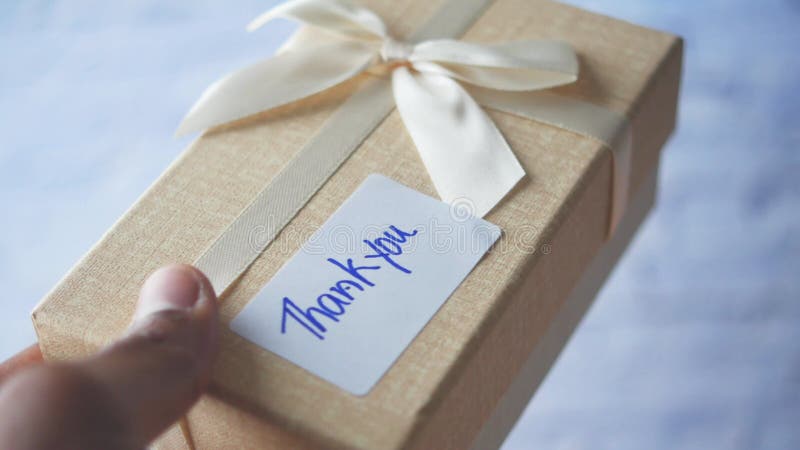 Thank You Sticker on a Gift Box Stock Video - Video of greeting, ribbon ...