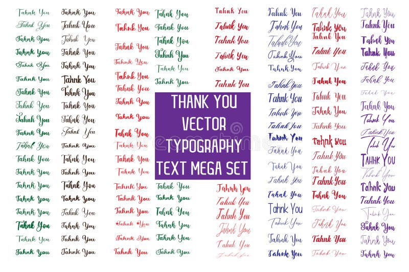 Thank You Stylish Typography Text Mega Set-Mega Bundle-Collection Stock ...