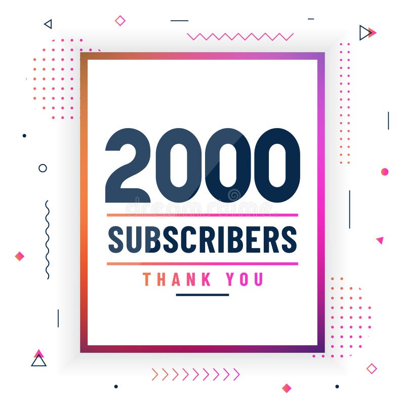 Thank You 2000 Subscribers, 2K Subscribers Celebration Modern Colorful ...