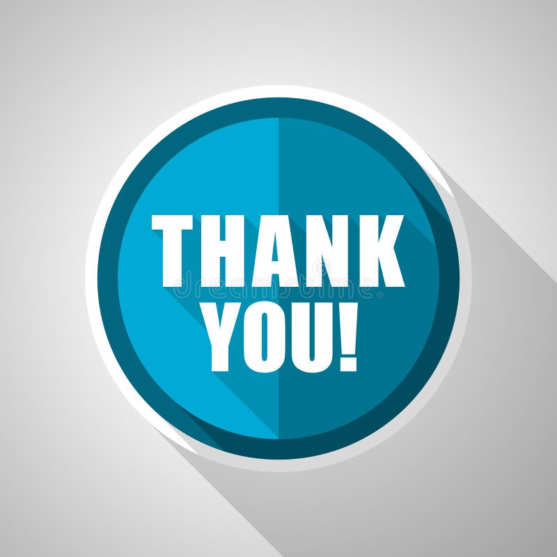 Thank You Symbol, Flat Design Vector Blue Icon with Long Shadow Stock ...