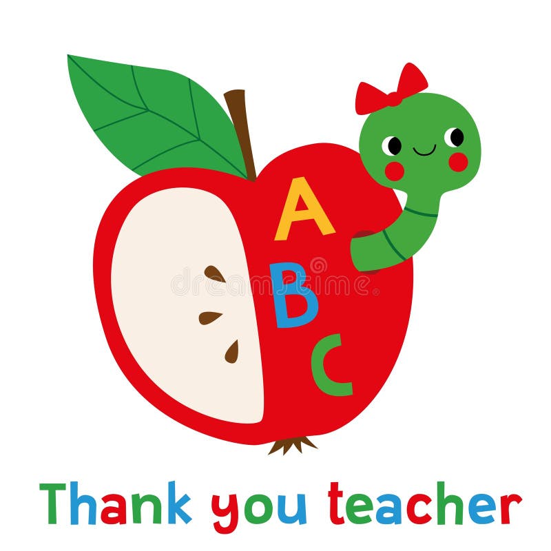 Cartoon Teacher Apple