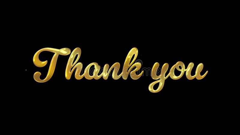 Thank You Text Animated Title Lettering. in a Metallic Gold, Yellow ...