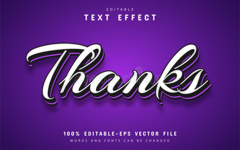 Thank You Text Effect Editable Stock Vector - Illustration of successes ...
