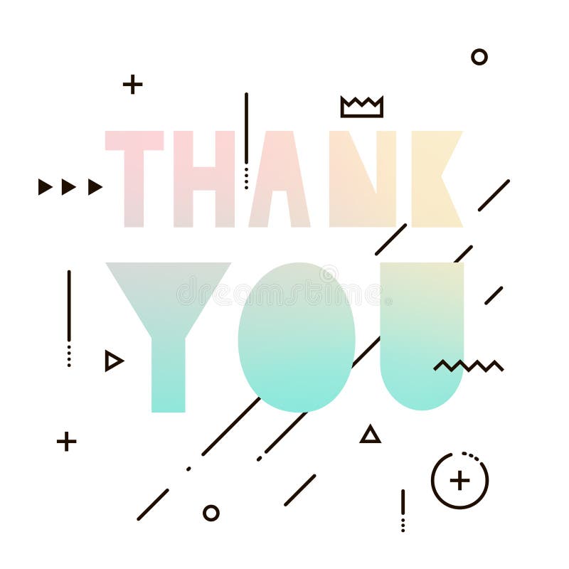 Thank You Text with Elements of Geometry. Stock Illustration ...