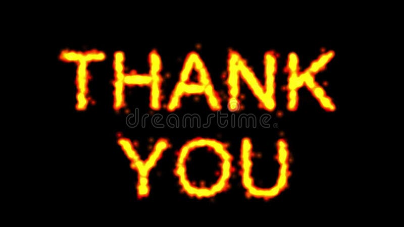 Thank You ! Fire Text Effect Black Background Stock Video - Video of ...