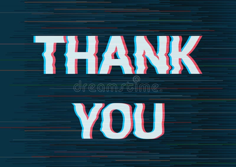 Thank You Text with Glitch Effect. Stock Vector - Illustration of ...
