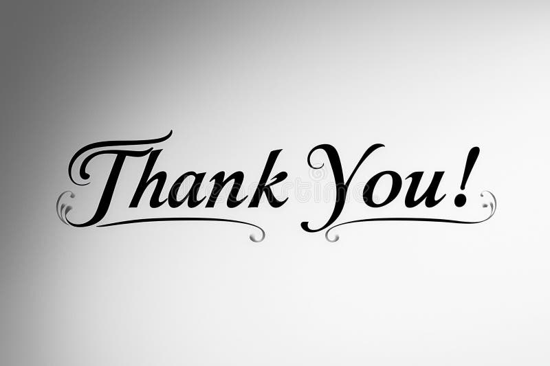 Thank You Text on Soft Grey Background Stock Illustration ...
