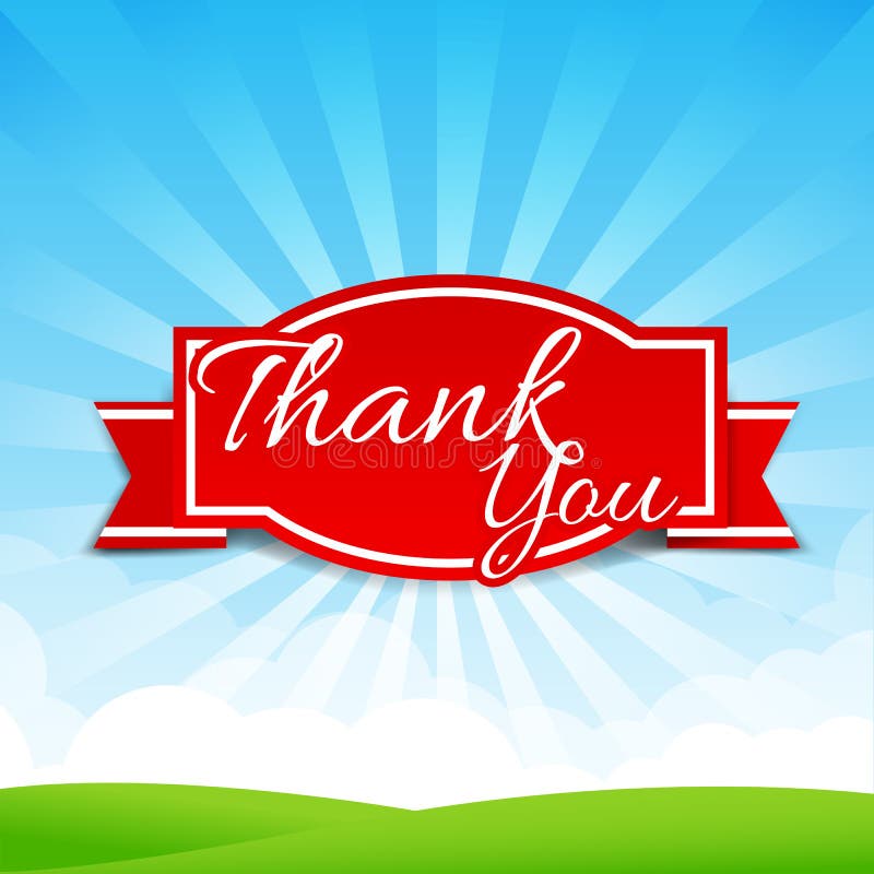 Thank You Text with Tag Ribbon on the Nature Background 001 Stock ...