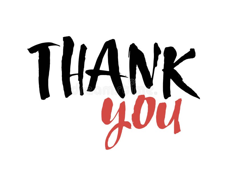 Thank You Text on White Background. Calligraphy Lettering Modern Brush ...