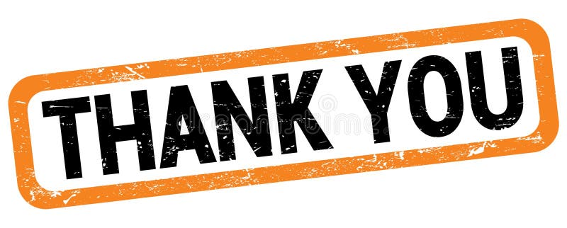 THANK YOU Text Written on Orange-black Rectangle Stamp Stock ...