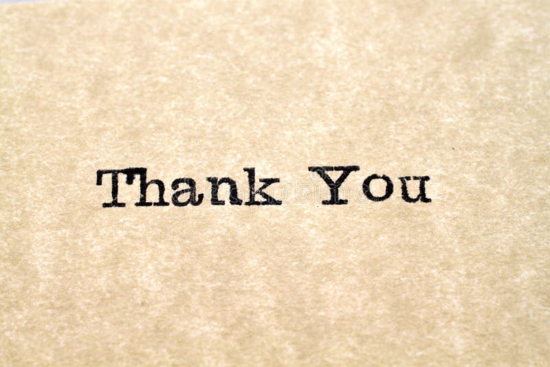 Thank You Typewriter Type stock photo. Image of communication - 78955690