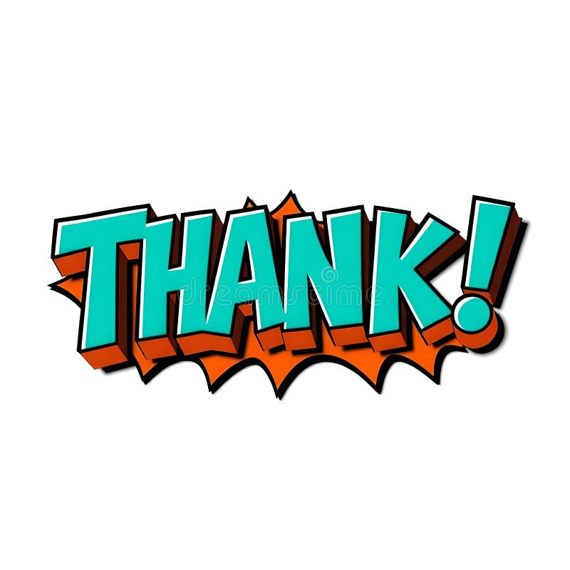 Thank You Typography Pop Art Text Clip Sticker. Stock Illustration ...
