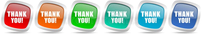 Thank You Icon Set, Vector Illustration in 6 Colors Options for ...