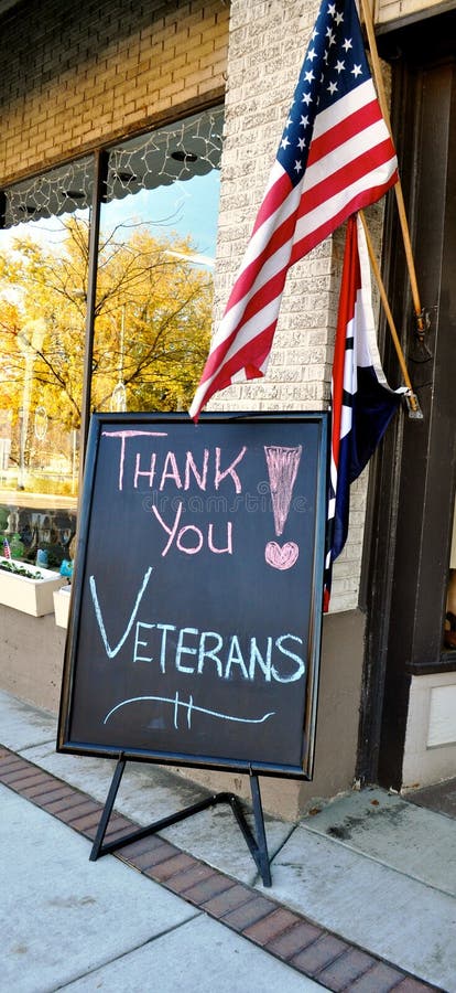 Thank You Veterans Sign and Flag Stock Photo - Image of united ...