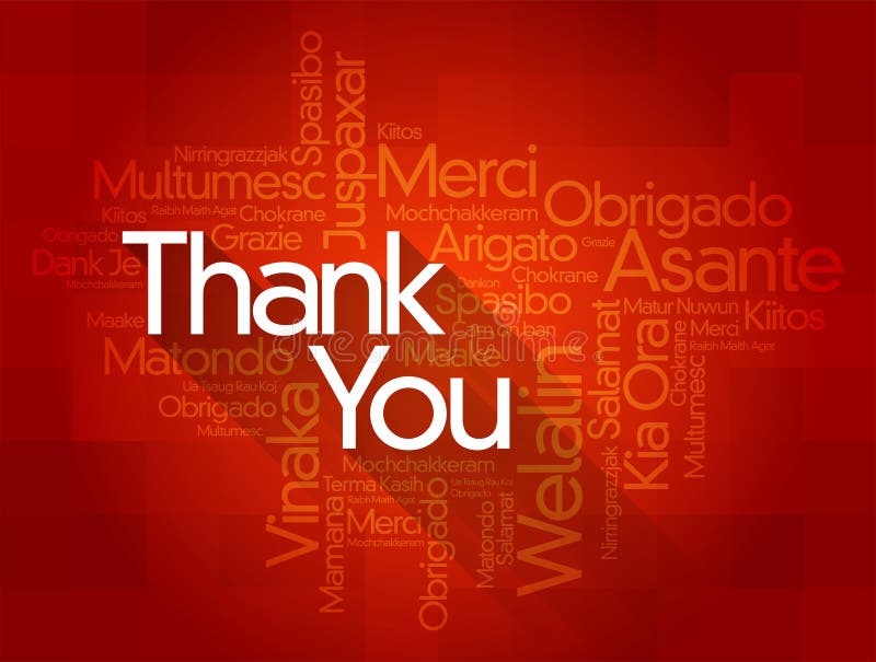 Thank You Word Cloud Concept Background in Many Languages Stock ...
