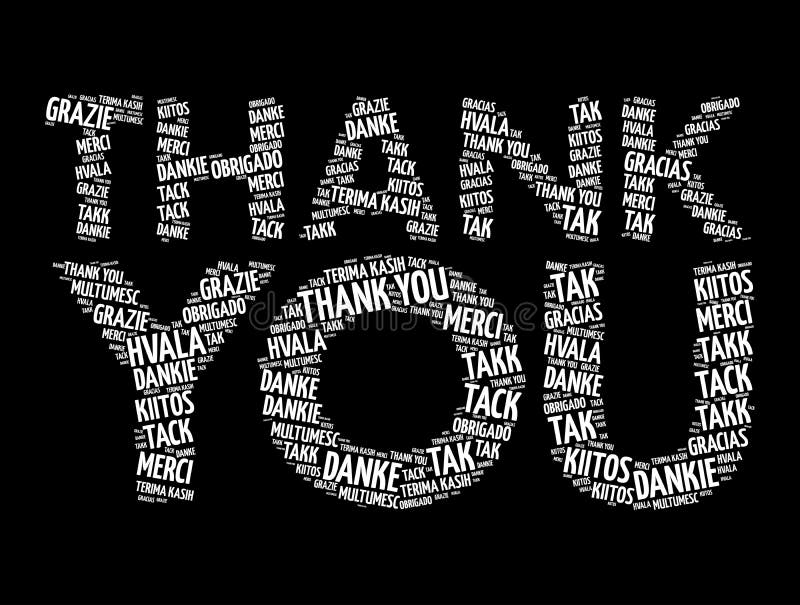 Thank You Word Cloud in Different Languages, Concept Background Stock ...