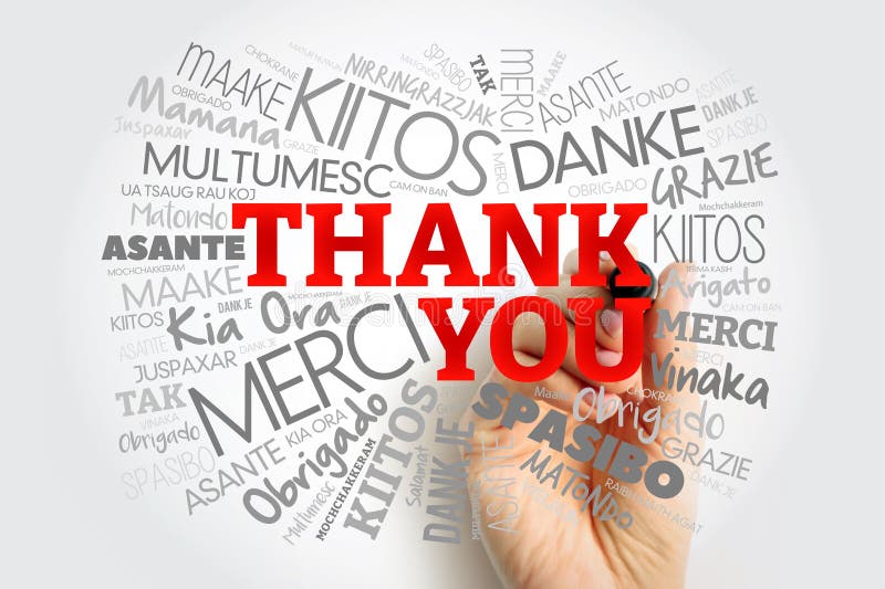 Thank You Word Cloud in Different Languages, Concept Background with ...