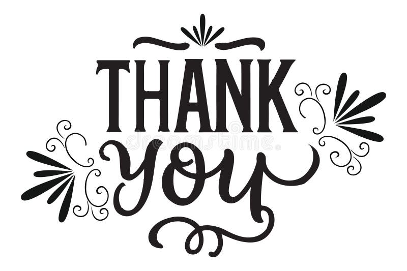 Thank You Handwritten Lettering Text Typography Vector Letter Design on ...