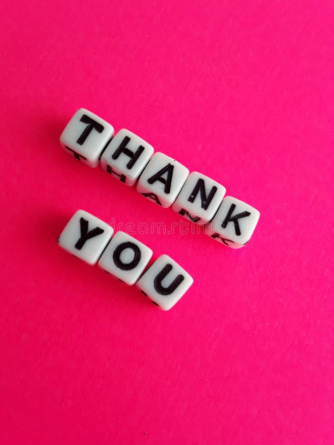 Thank You Words Letters on White Blocks on a Red Background Stock Photo ...