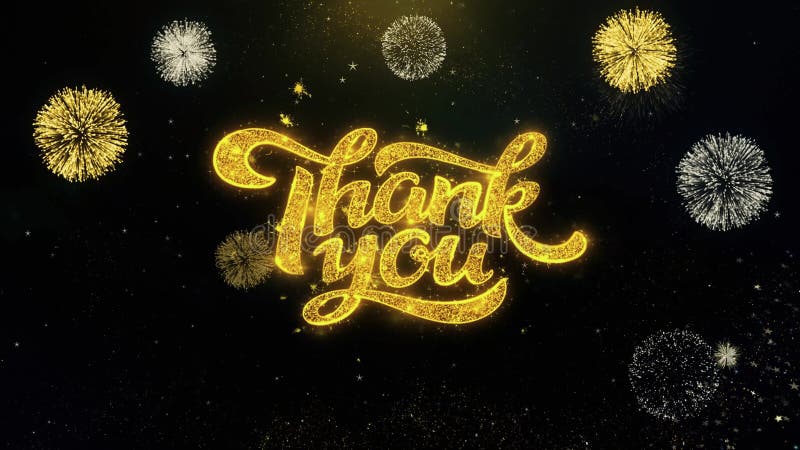 Thank You Typography Written with Golden Particles Sparks Fireworks ... Thank You Typography Written with Golden Particles Sparks Fireworks ...