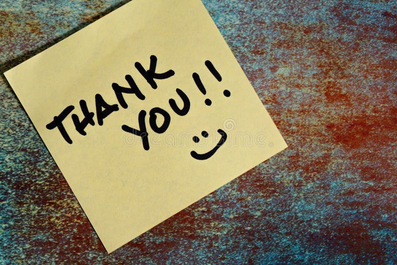 Thank You Written on a Post-it or Note. Stock Photo - Image of emotion ...