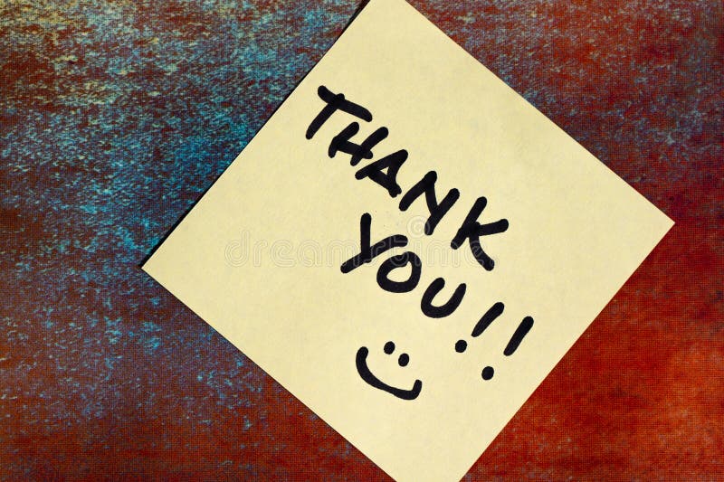 Thank You Written on a Post-it or Note. Stock Photo - Image of card ...