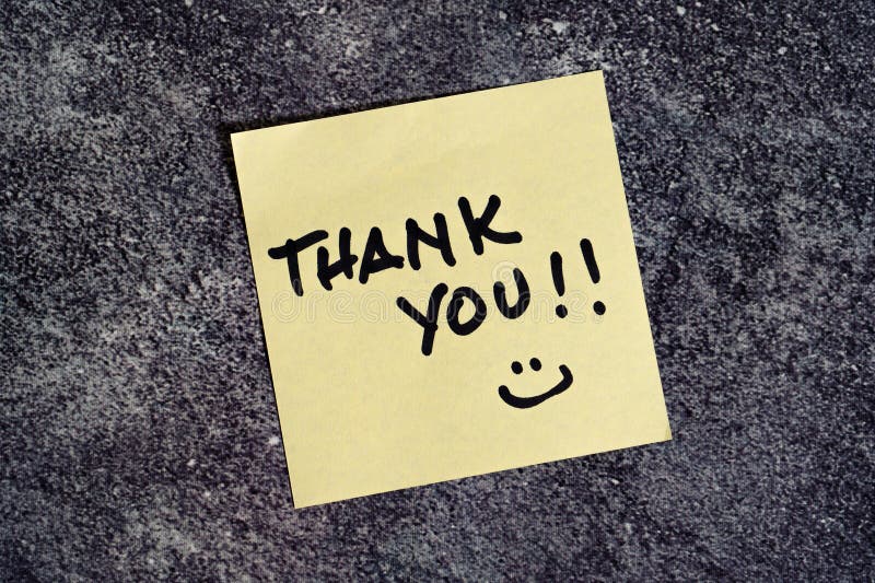Thank You Written on a Post-it or Note. Stock Image - Image of ...