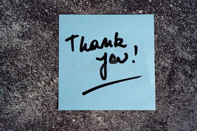 Thank You Written on a Post-it or Note. Stock Image - Image of paper ...