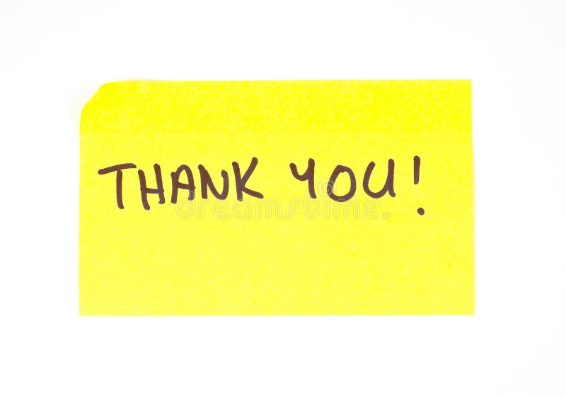 Thank You Written on a Sticky Note Stock Image - Image of postit, wrote ...
