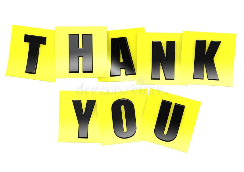 Thank You Sign Yellow with Stripes Stock Illustration - Illustration of ...