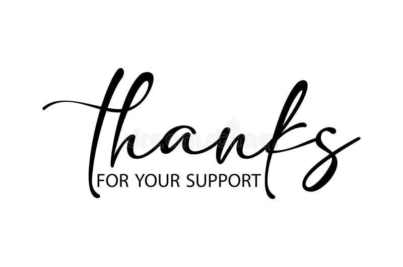 Thank You For Your Support Text Vector Stock Illustration