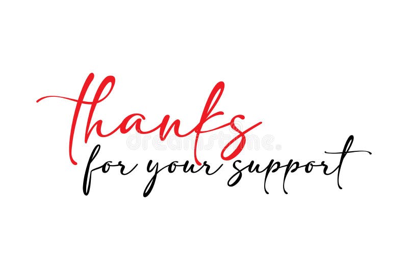 Thank You For Your Support Text Vector Stock Illustration
