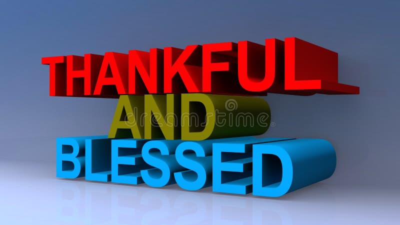 Thankful and Blessed on Blue Stock Illustration - Illustration of ...