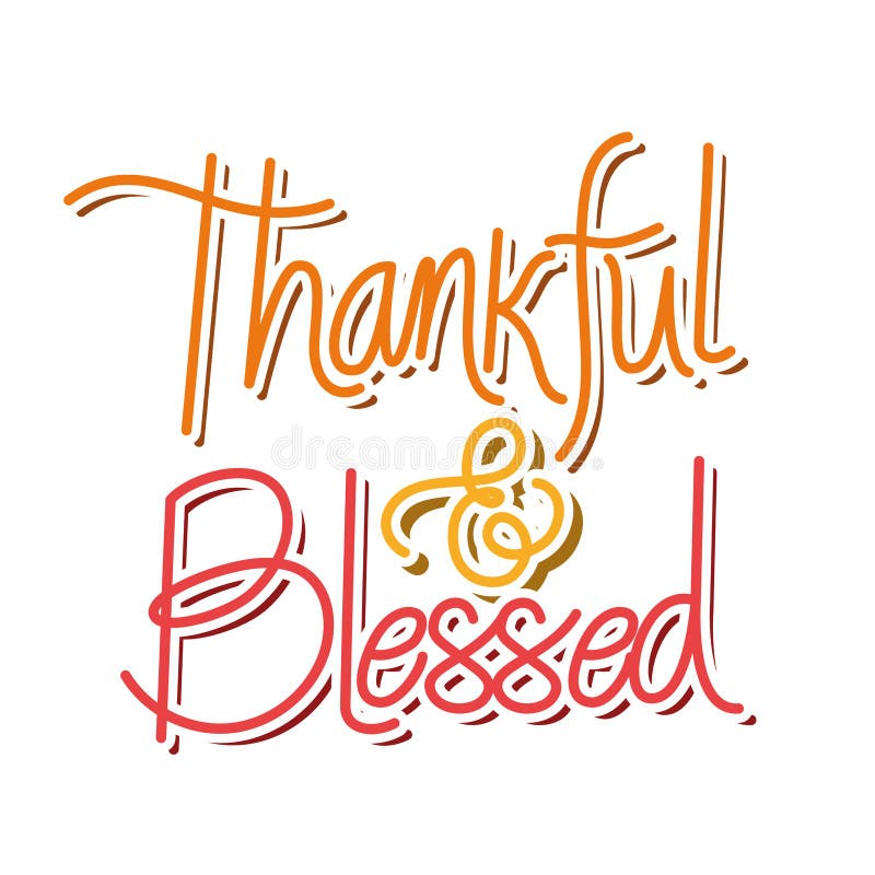 Blessed Lettering Typography Font Stock Vector - Illustration of line ...