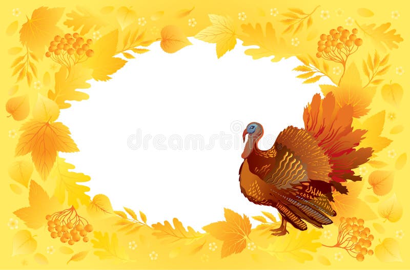 Thankgiving Card with Turkey Stock Illustration - Illustration of ...