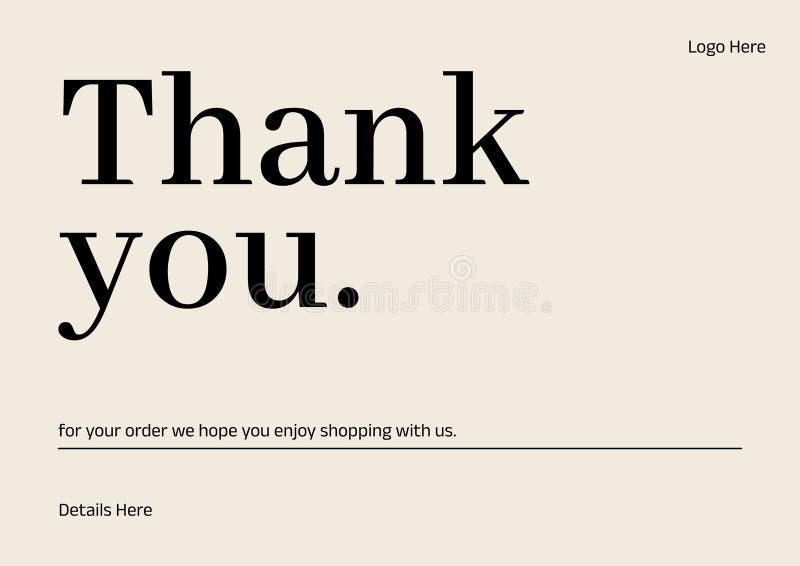 Simple Thank You for Your Card Template Stock Illustration ...
