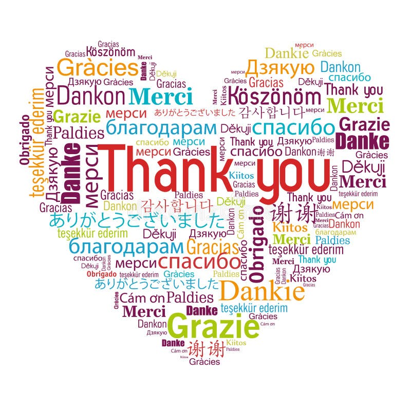 Thanks in Different Languages Design Stock Illustration - Illustration ...