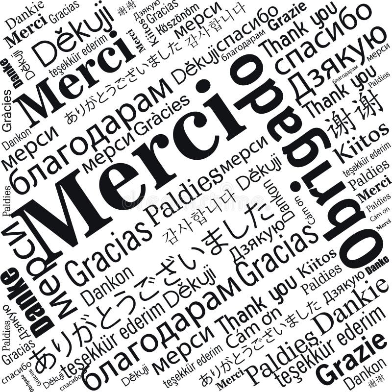 Thanks in Different Languages Design Stock Illustration - Illustration ...