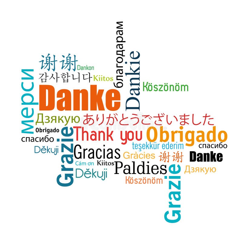 Thanks in Different Languages Design Stock Illustration - Illustration ...