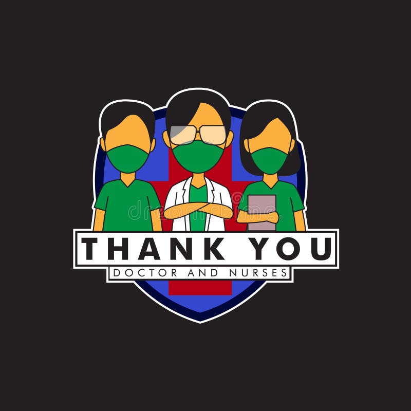 Thanks Doctors and Nurses Illustration Stock Vector - Illustration of ...