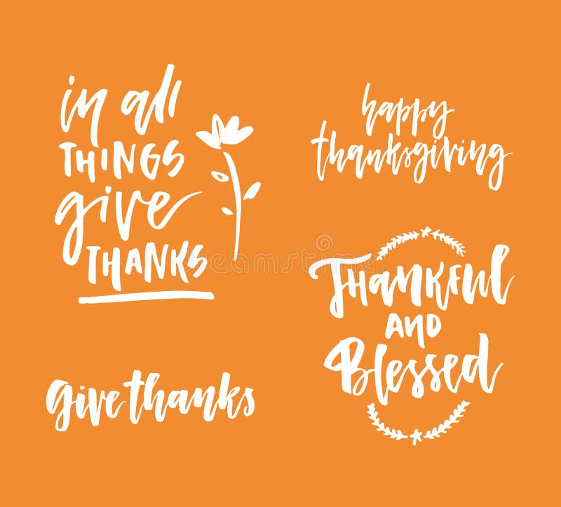 Thanks Giving Collection stock vector. Illustration of script - 124469732