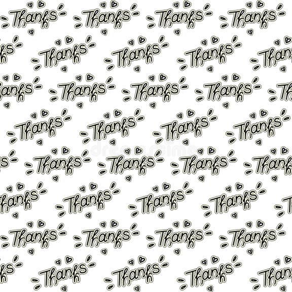 Thanks Hand Writing Lettering with Decorative Elements Around and ...