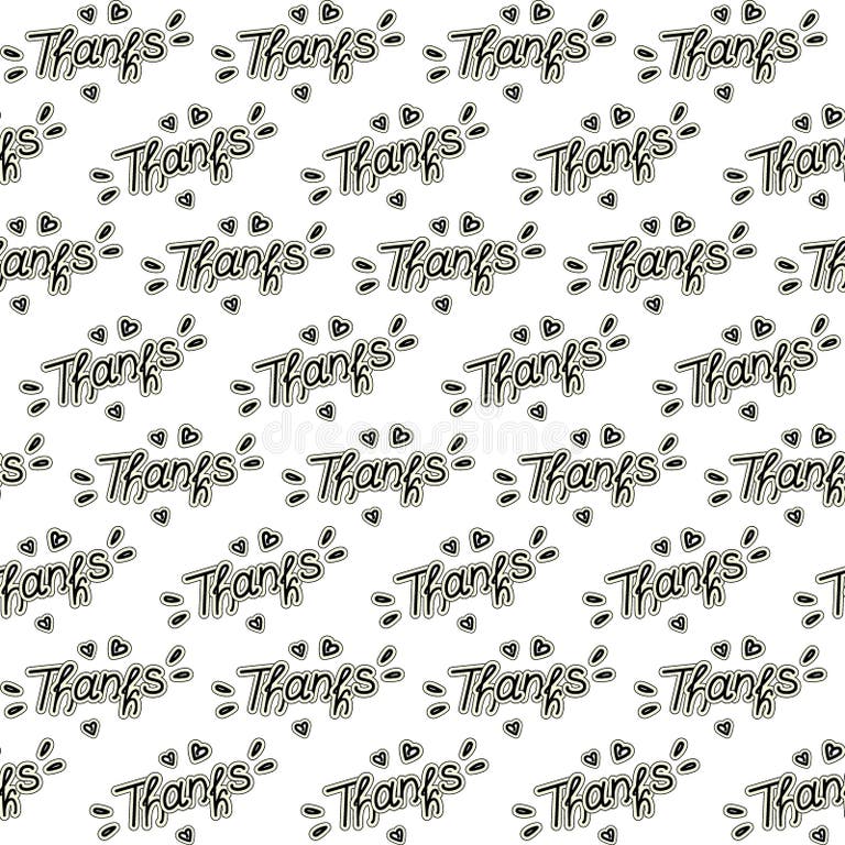 Thanks Hand Writing Lettering with Decorative Elements Around and ...