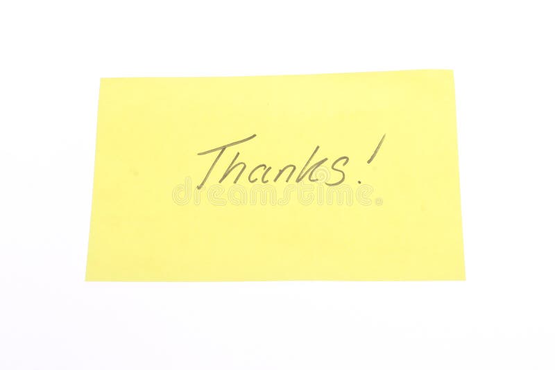 Thanks stock image. Image of note, business, sticker - 46865355