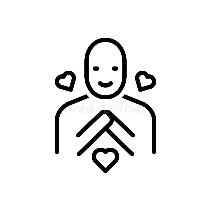 Black Line Icon for Thanks, Gratitude and Thankfulness Stock ...